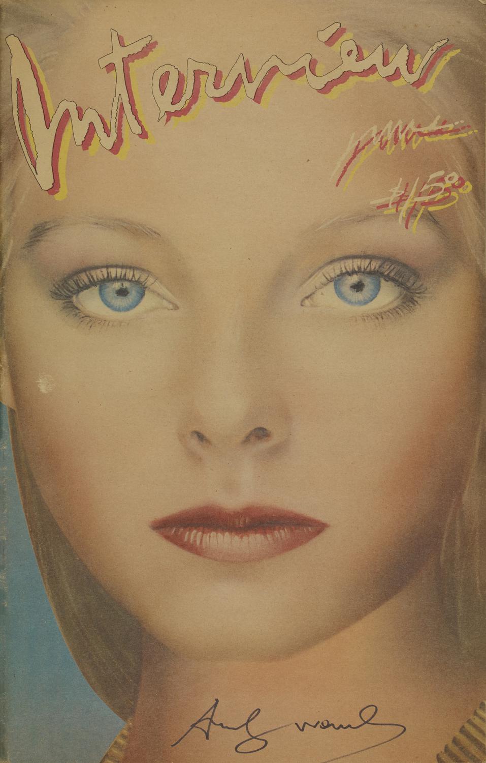 Andy Warhol INTERVIEW, JODIE FOSTER pennafeltro su copertina della rivista,... | Itineris Casa d ...
