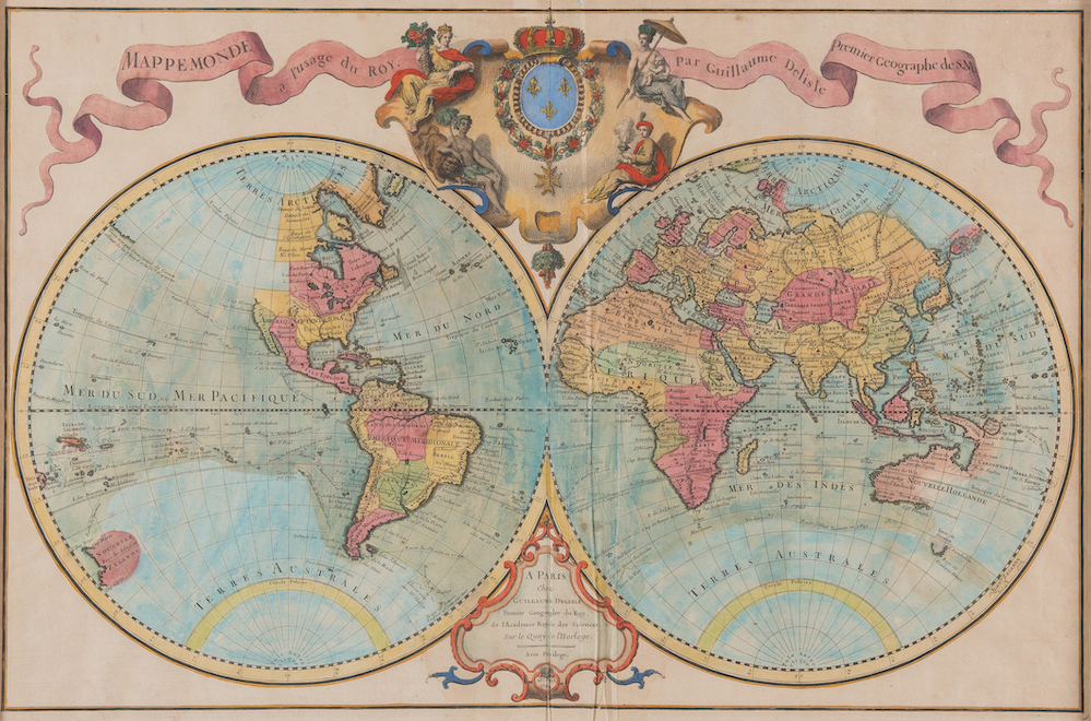 GUILLAUME DELISLE, "Mappemonde à l'usage du Roy". Stampa calcografica con... | Art International ...