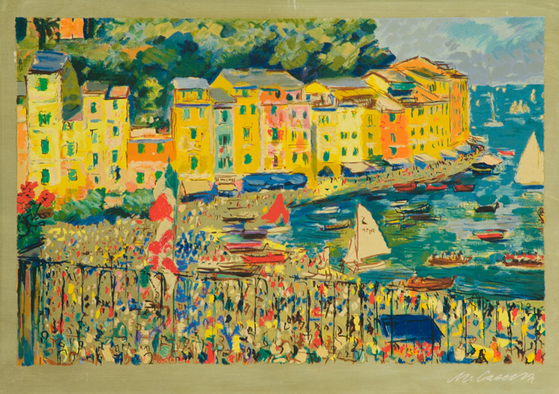 Michele Cascella Portofino Serigrafia su argento 800/1000, cm. 24x33, es.... | Fabiani Arte ...