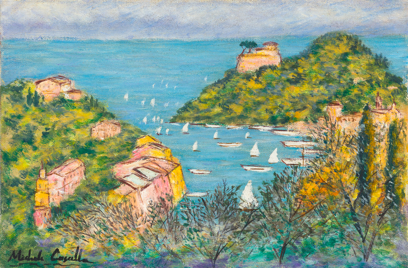 MICHELE CASCELLA (1892-1989) - Portofino dall'alto | Studio d'Arte Borromeo | ArsValue.com