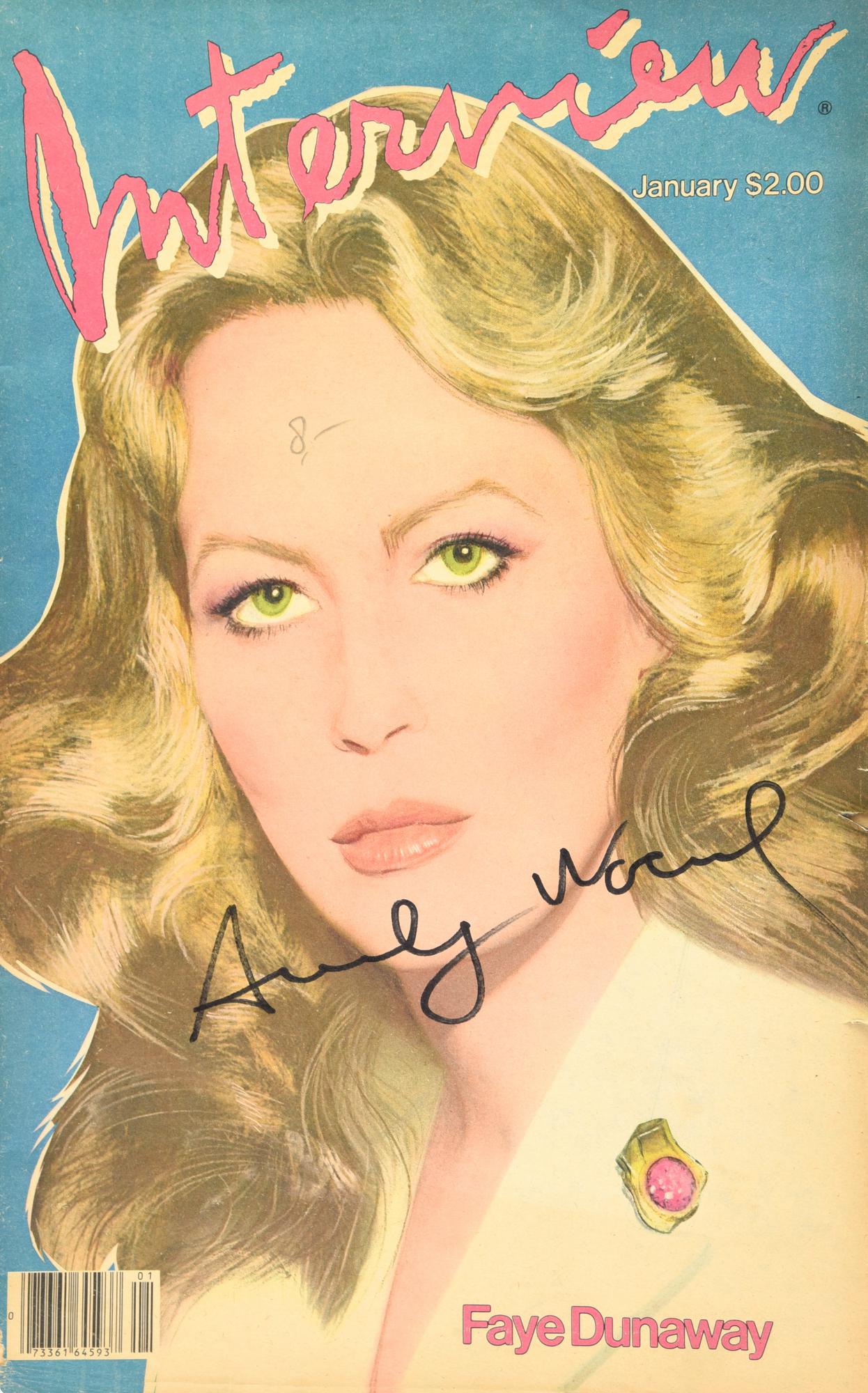 Andy Warhol INTERVIEW. FAYE DUNAWAY pennafeltro su copertina della rivista,... | ITINERIS CASA D ...