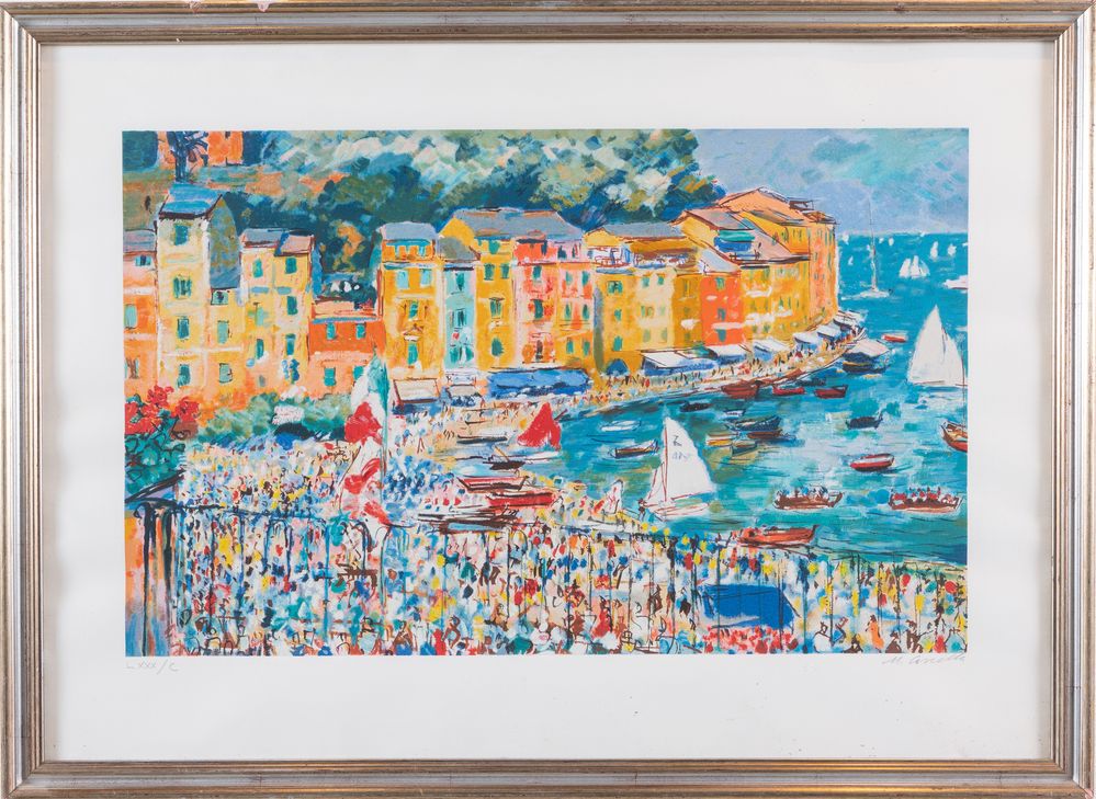 MICHELE CASCELLA (Ortona 1892 - Milano 1989) "Portofino". Litografia a colori... | Art ...