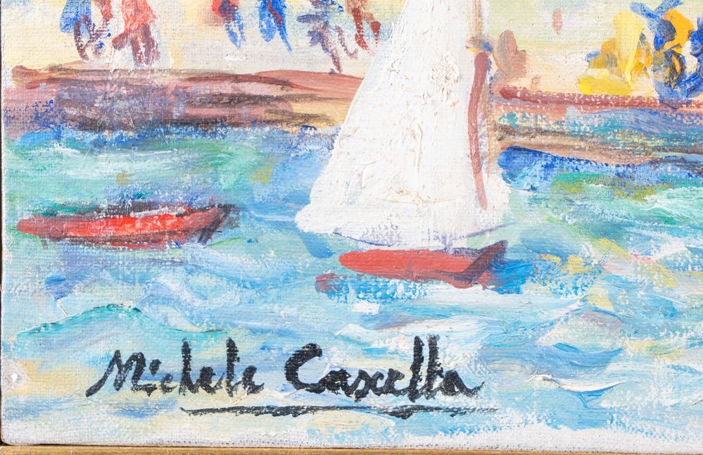 MICHELE CASCELLA (Ortona 1892 - Milano 1989) "Portofino". Olio su tela. Cm... | Art ...