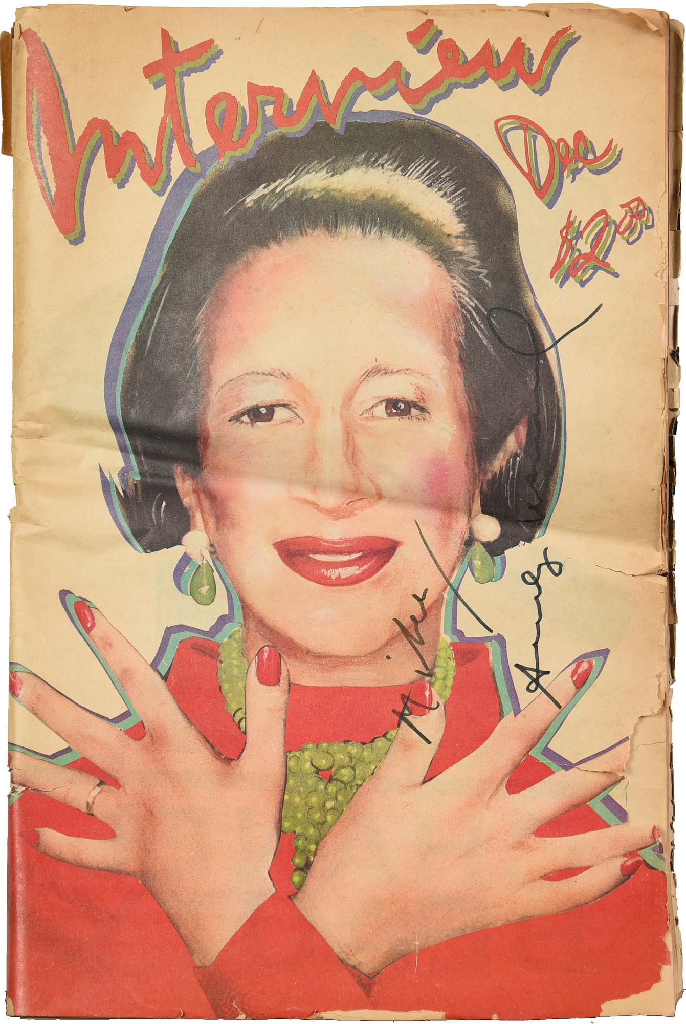 Andy Warhol (1928 - 1987) INTERVIEW, DIANA VREELAND pennafeltro su copertina... | Itineris Casa ...