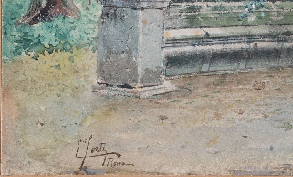 ETTORE FORTI (1850 – 1940) "Giardini". Acquarello su carta. Cm 18,5x26. Opera... | Art ...