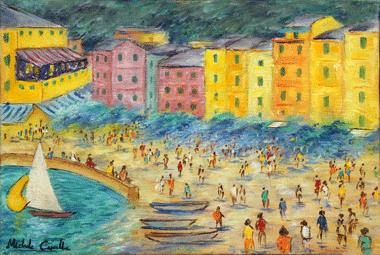 CASCELLA Michele Ortona (Ch) 1892 - Milano 1989 Portofino, 1980 olio su tela... | Ambrosiana ...