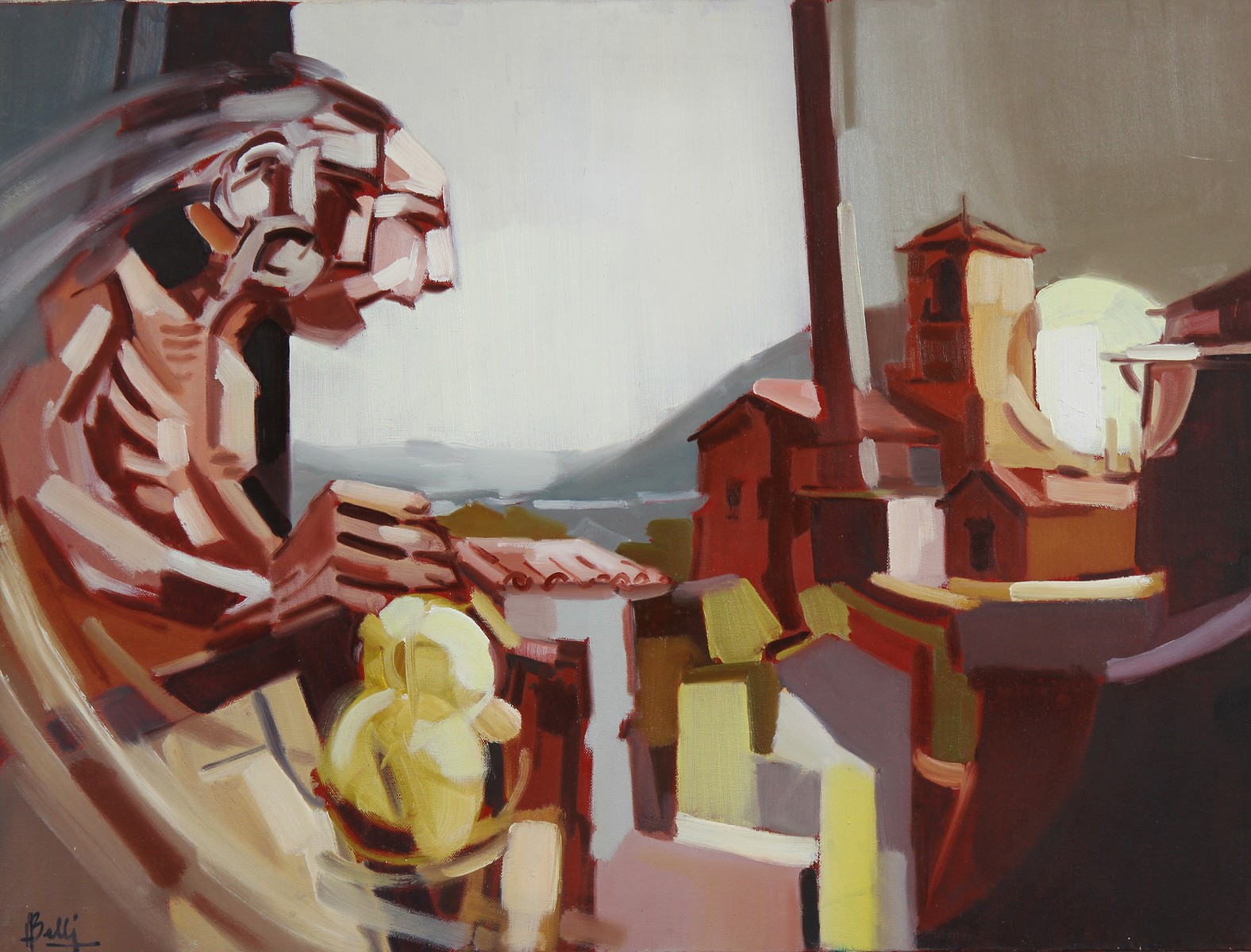 BELLI ANTONIO Omaggio al pittore Di Stefano. 1976. Tecnica mista su ...