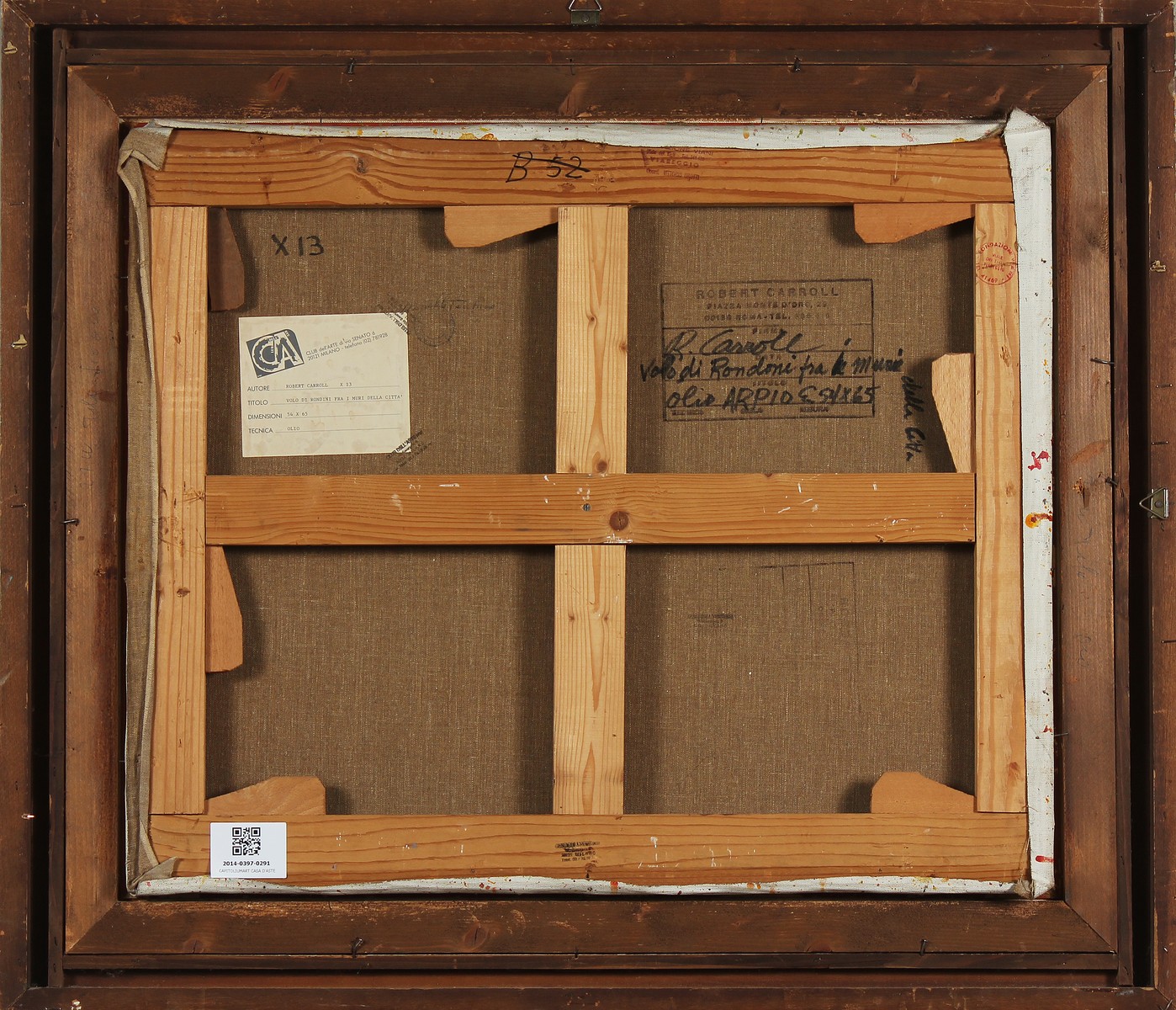 CARROLL ROBERT (n. 1934) Volo di rondini tra i muri della città. Olio ...