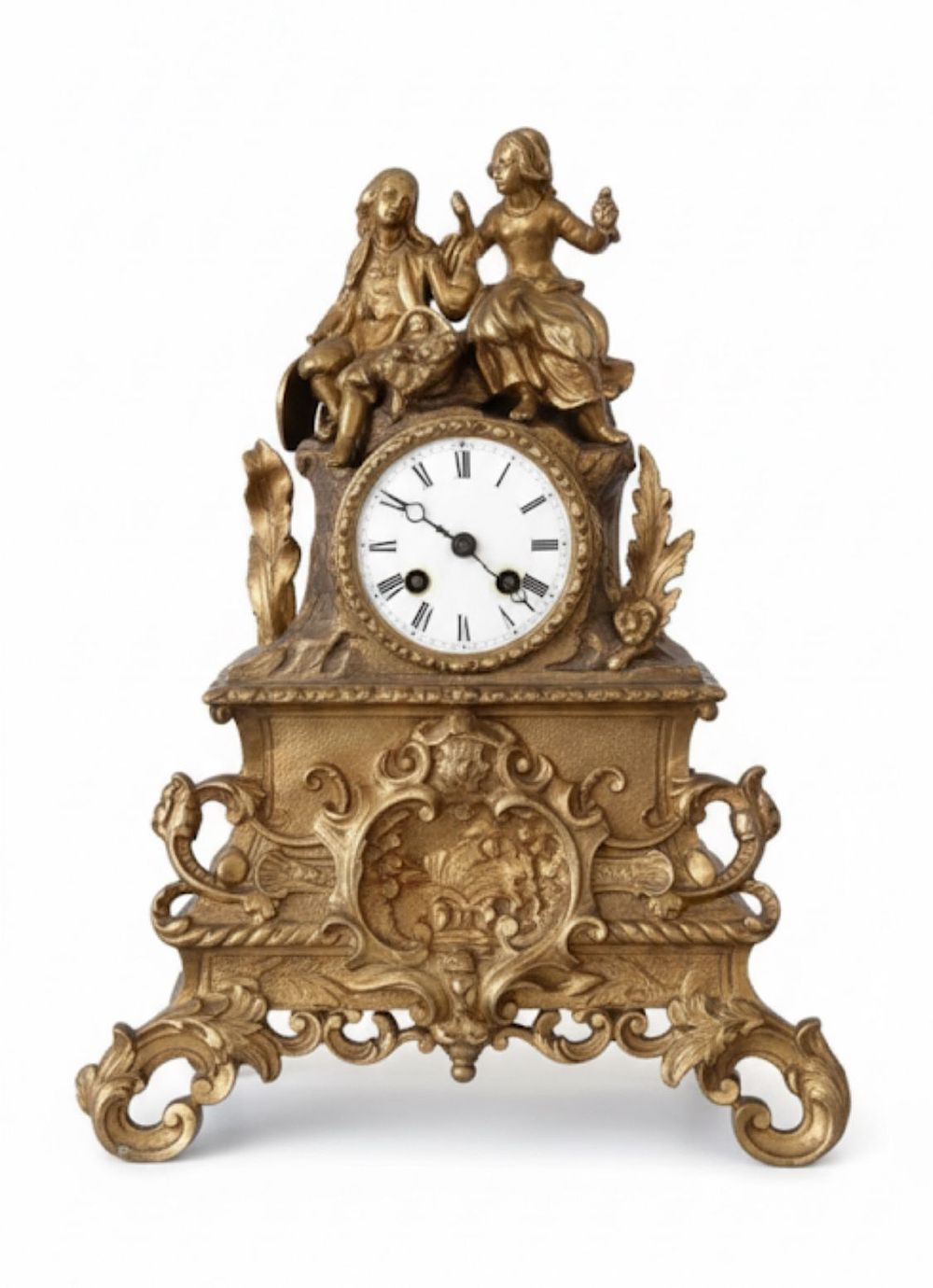 Orologio da Tavolo "Scena Galante" in Bronzo Dorato – Gusto Rococò ...