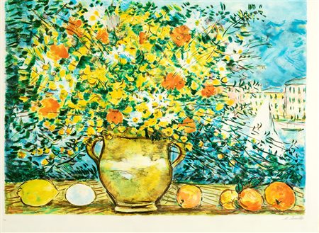 Michele Cascella Ortona 1892-Milano 1989, Natura morta con fiori e frutti... | Casa d'Aste ...