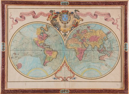GUILLAUME DELISLE, "Mappemonde à l'usage du Roy". Stampa calcografica con... | Art International ...