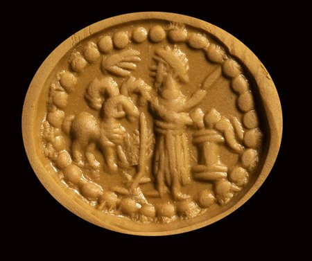 A christian hematite seal. The Sacrifice of Isaac. ca. 5th - 7th ...