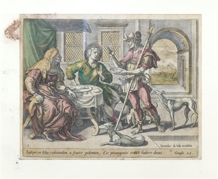 Gerard de Jode (Flemish 1509-1591) - Coppia di incisioni a sfondo ...