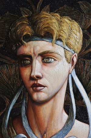 ALBERTO ABATE (1946-2012) Divinità marina Olio su tela 70x90 cm. Firma ...