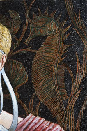 ALBERTO ABATE (1946-2012) Divinità marina Olio su tela 70x90 cm. Firma ...