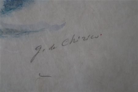 Giorgio de Chirico "Gli archeologi" 1969 litografia colorata a mano su ...