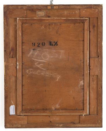 ROWLAND WHEELWRIGHT. Painting "CARRIAGE WITH CHARACTERS IN THE VILLAGE ...