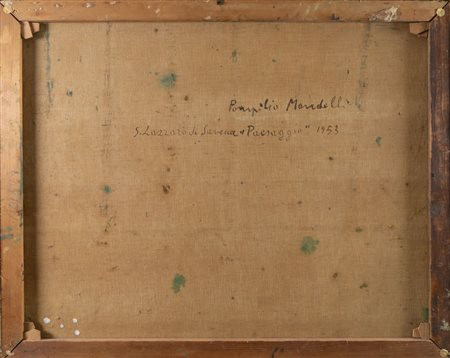 POMPILIO MANDELLI (Luzzara 1912 – Bologna 2006) "Paesaggio", 1953. Olio ...