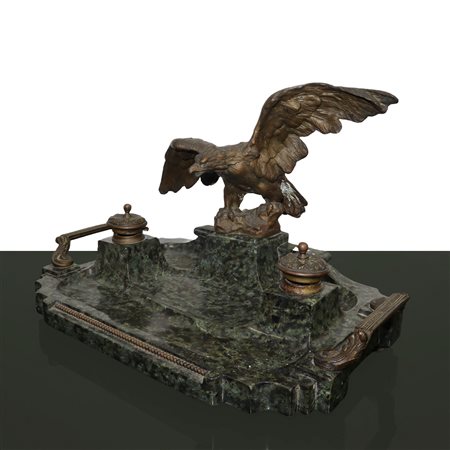 CALAMAIO IN MARMO E METALLO PATINATO BRONZO RAFFIGURANTE AQUILA | Art ...