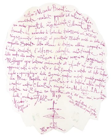 Luigi Ontani "Roma - rima" 1995 acquerello su fotografia sagomata cm ...