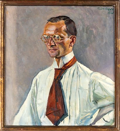 Max Beringer (Mindelheim 1886-Memmingen 1961) Ritratto di gentiluomo ...