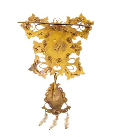 Spilla Sarda in oro 18k e pietre preziose | Bertolami Fine Art ...