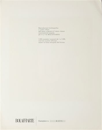 Valerio Adami (Bologna, 17/03/1935 - ) "Senza titolo" Riproduzione ...