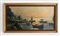 Dipinto olio su tela "Marina al tramonto con pescatori", firmato in ...